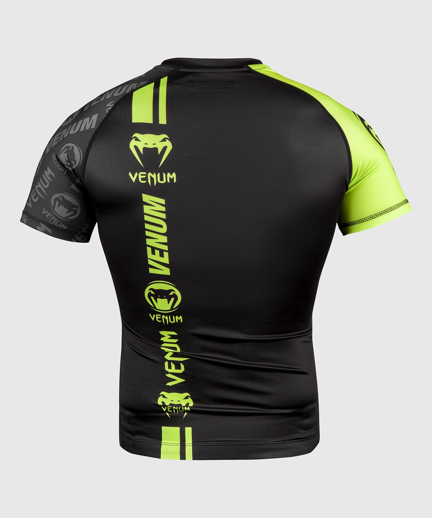 Venum Logos Rashguard - Korte mouwen - Zwart/Neongeel - Venum Nederland